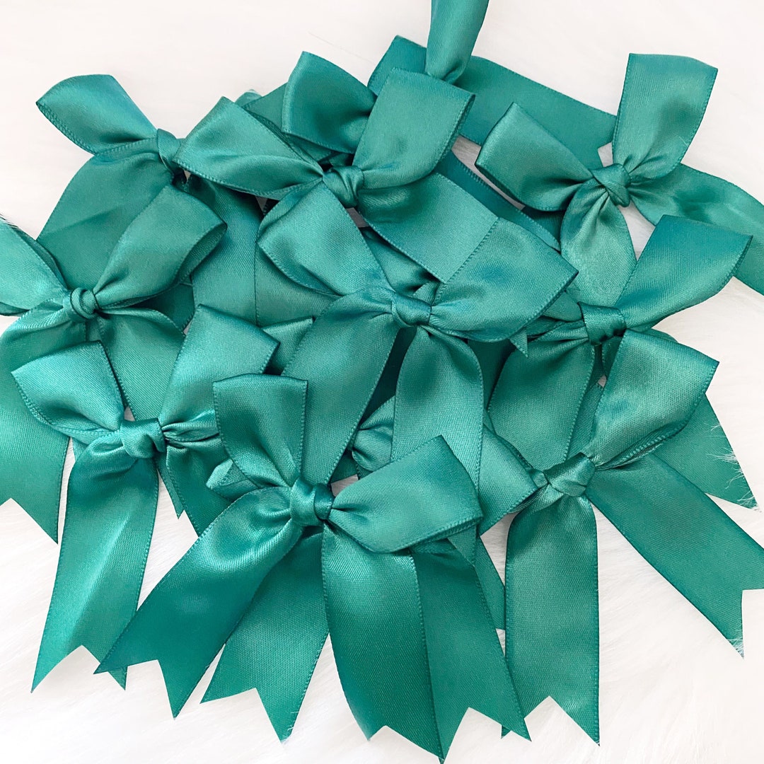 Big Emerald Green Bows 3.5 Inch, Green Satin Bows, Hunter Green Ribbon ...