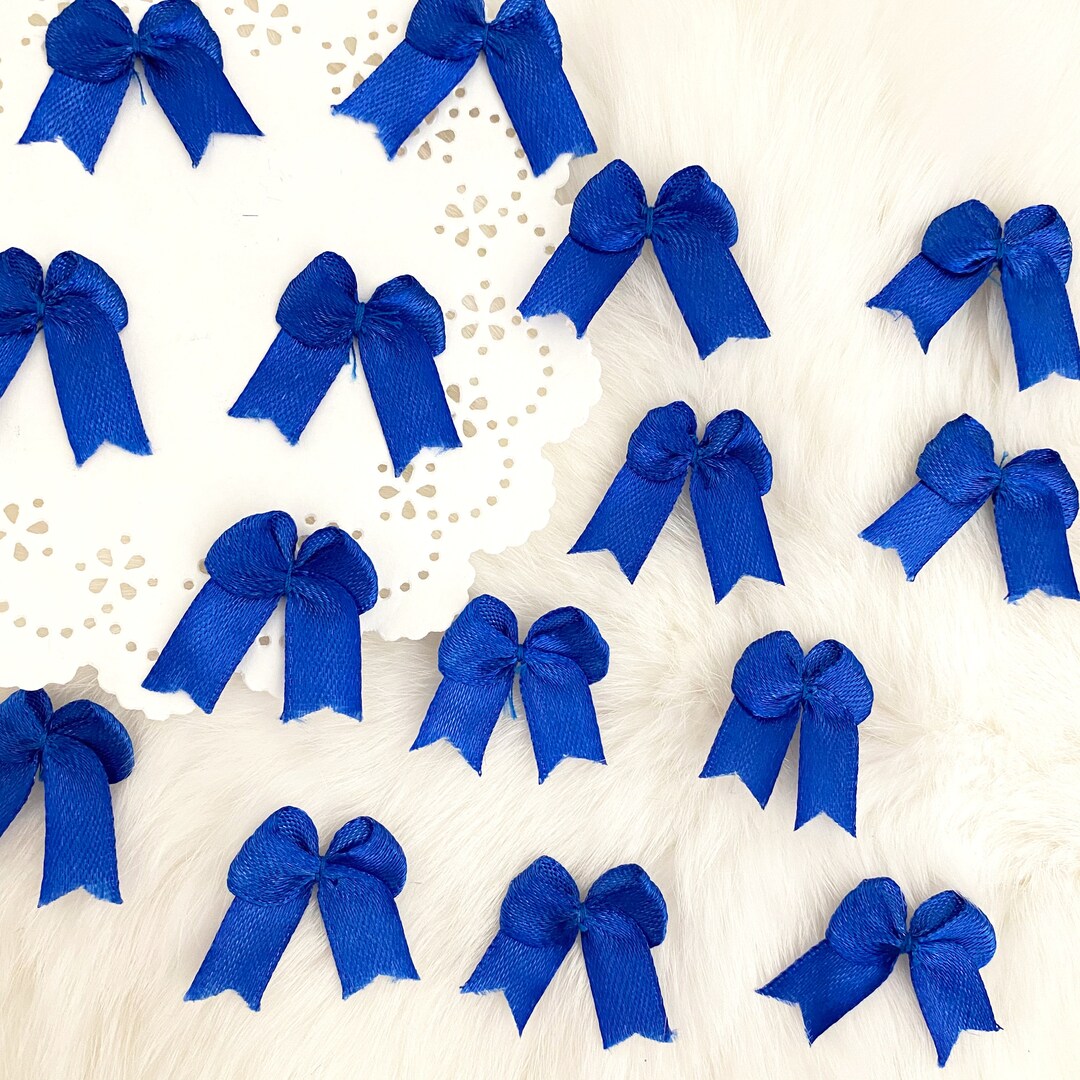 Royal Blue Bows 25-50 Pcs, Blue Ribbon Bows, Small Craft Bows, Baby ...