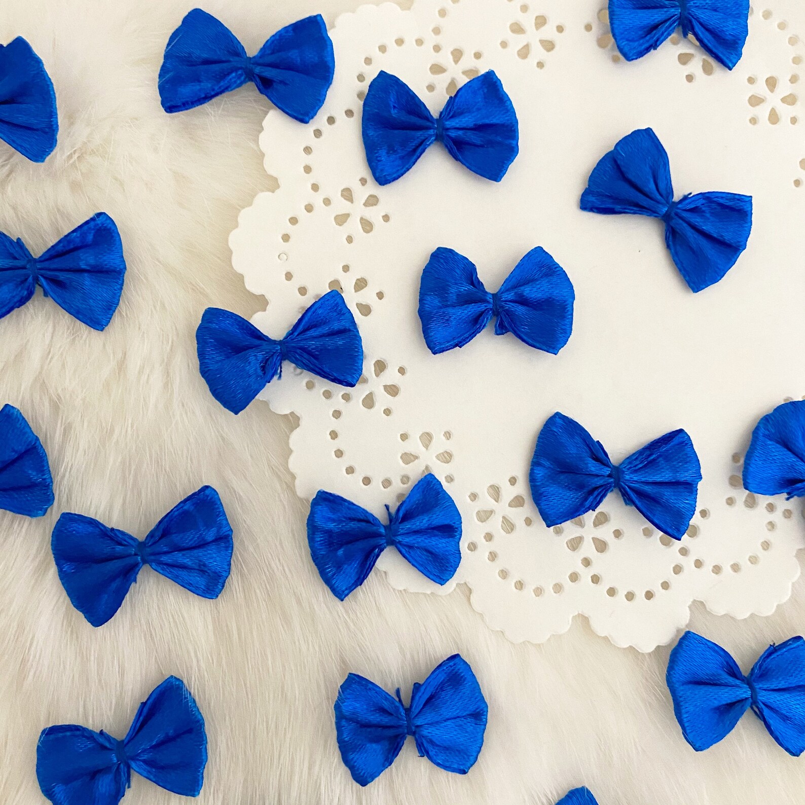 Royal Blue Mini Bow Tie 12pcs, Blue Satin Bows,small Blue Bows, Mini ...