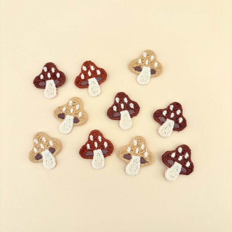 Mini Mushroom Patch Sew On- Set of 3- Small Mushrooms Applique ...