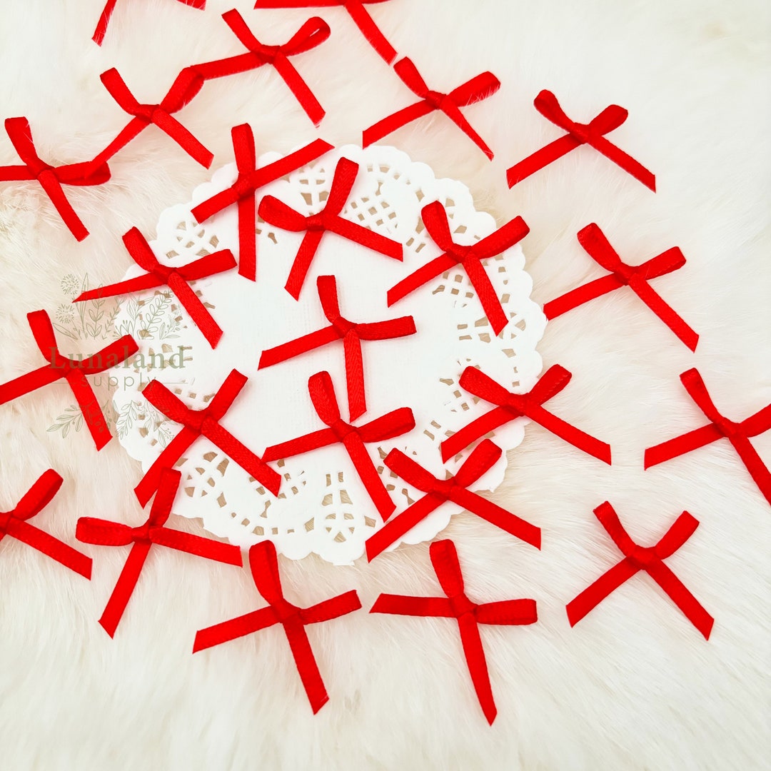Mini Red Ribbon Bows 1/8 Ribbon, Small Ribbon Bows, Multi Purpose Bows ...