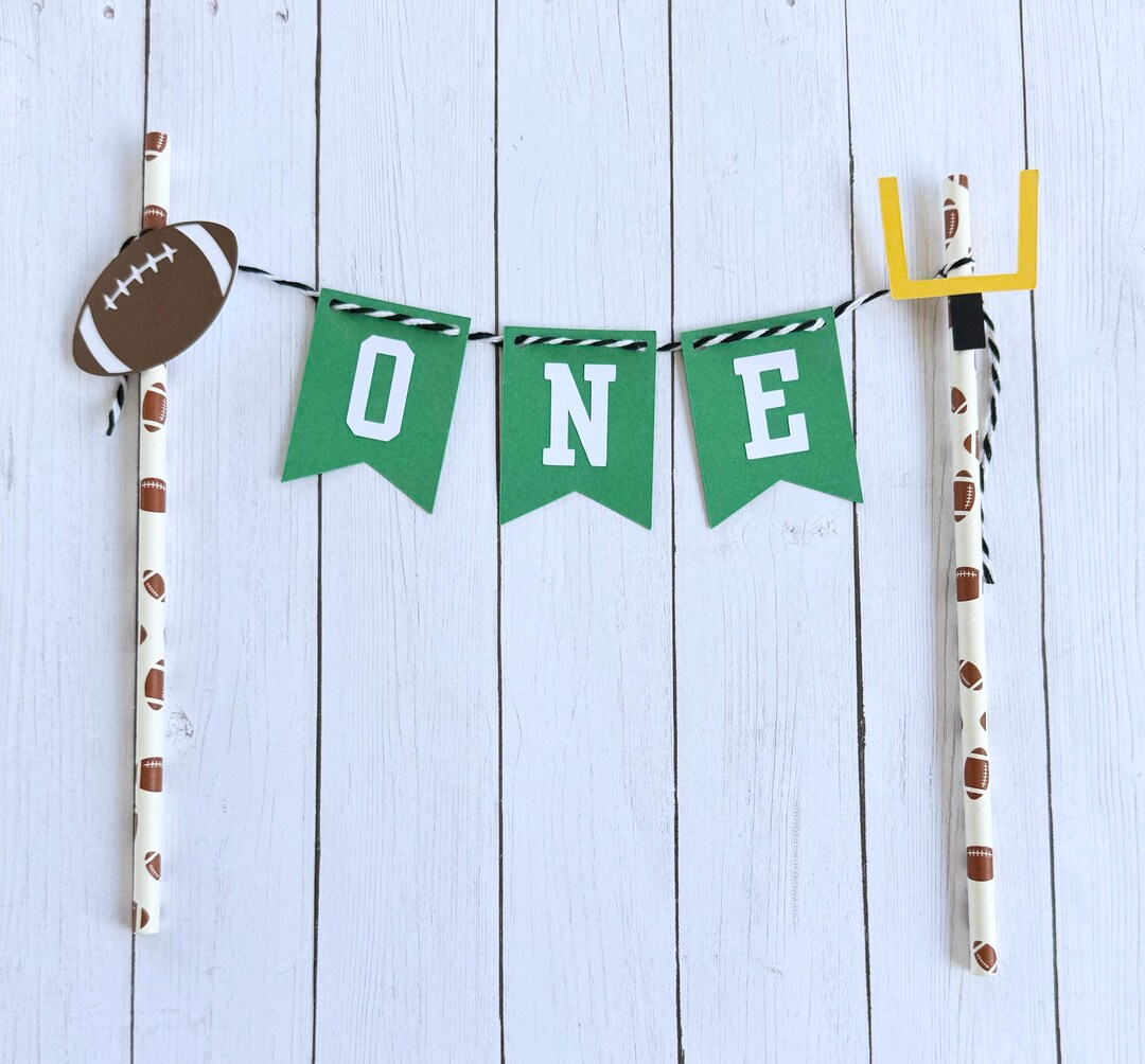 Football Cake Topper - First Year Down - Football Party - Football ...