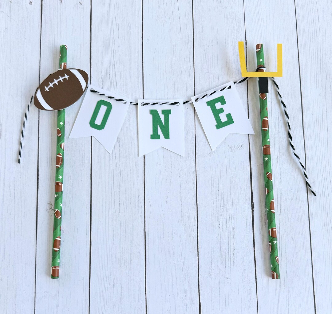 Football Cake Topper - First Year Down - Football Party - Football ...