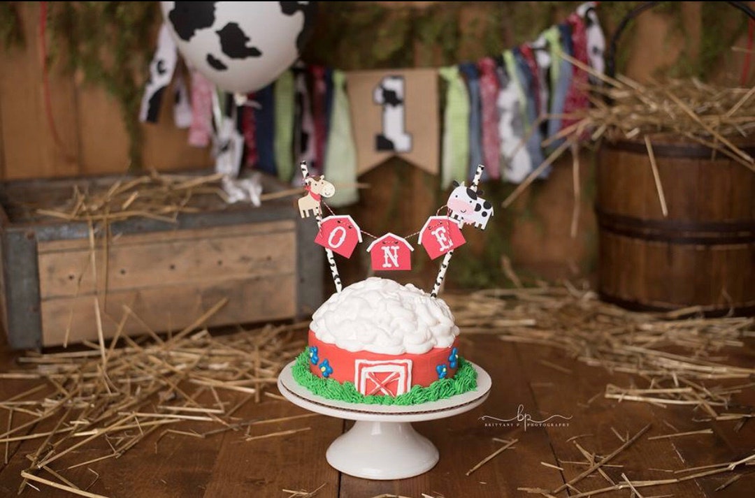 Farm Cake Topper - Farm Smash Cake - First Birthday - Farm Birthday ...