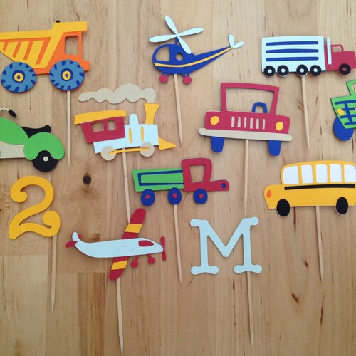 Transportation Cake Topper Boy Cake Topper Birthday Bunting | Etsy