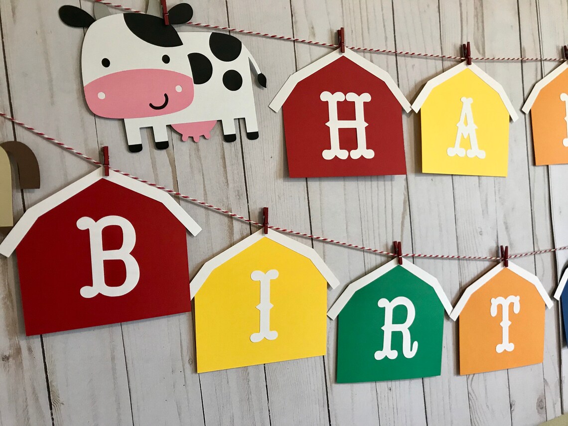 Farm Banner Farm Birthday Banner First Birthday Farm | Etsy
