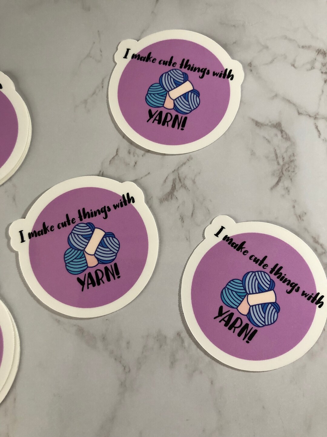 I Make Cute Things With Yarn! 4 Pack Laminated Waterproof & Permanent ...