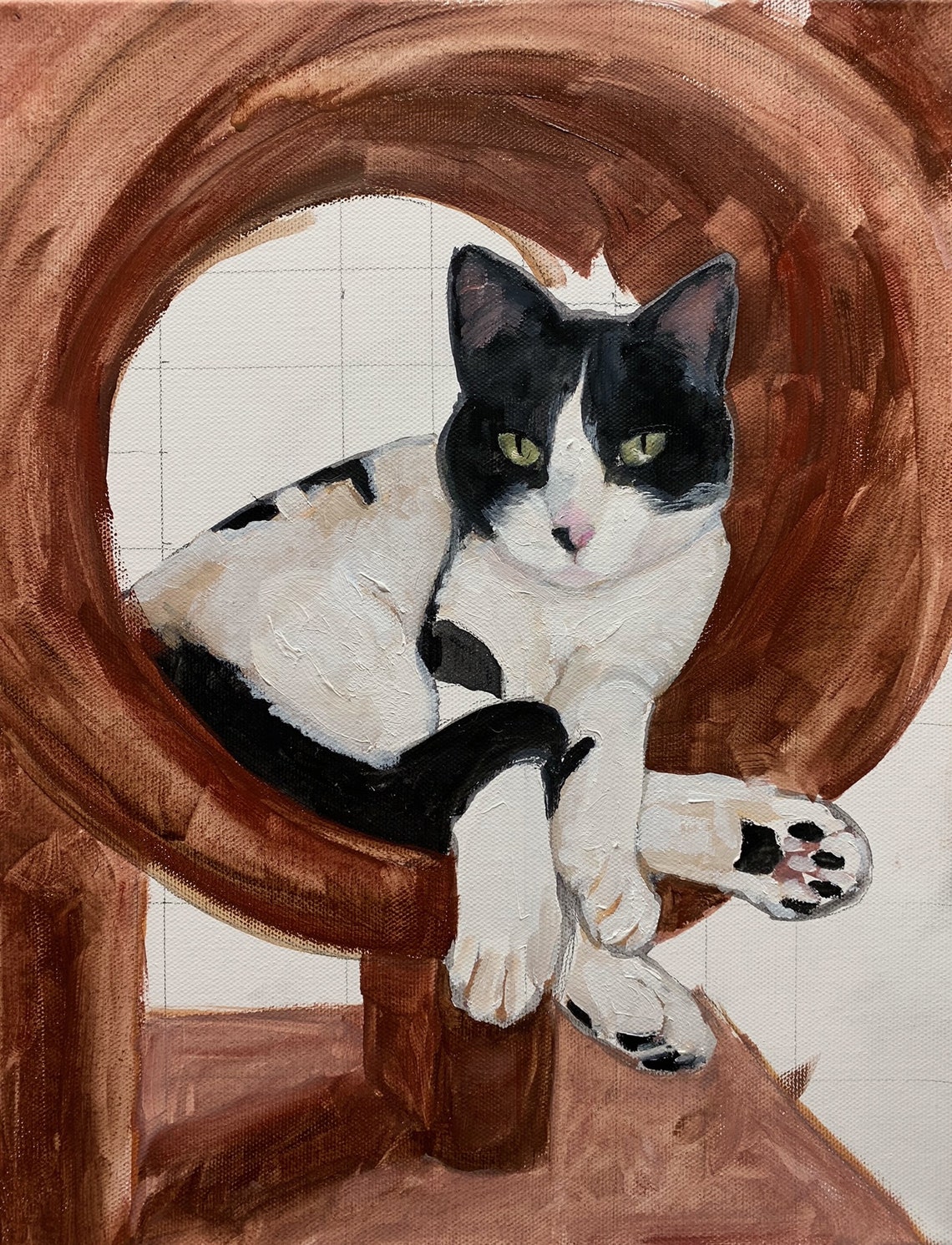Custom Cat Oil Painting Commissioned Cat Portrait Cat Oil Painting From ...