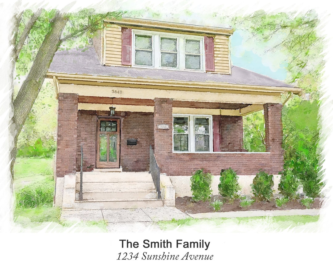 Personalized House Portrait New Home Housewarming Gift Realtor Closing ...