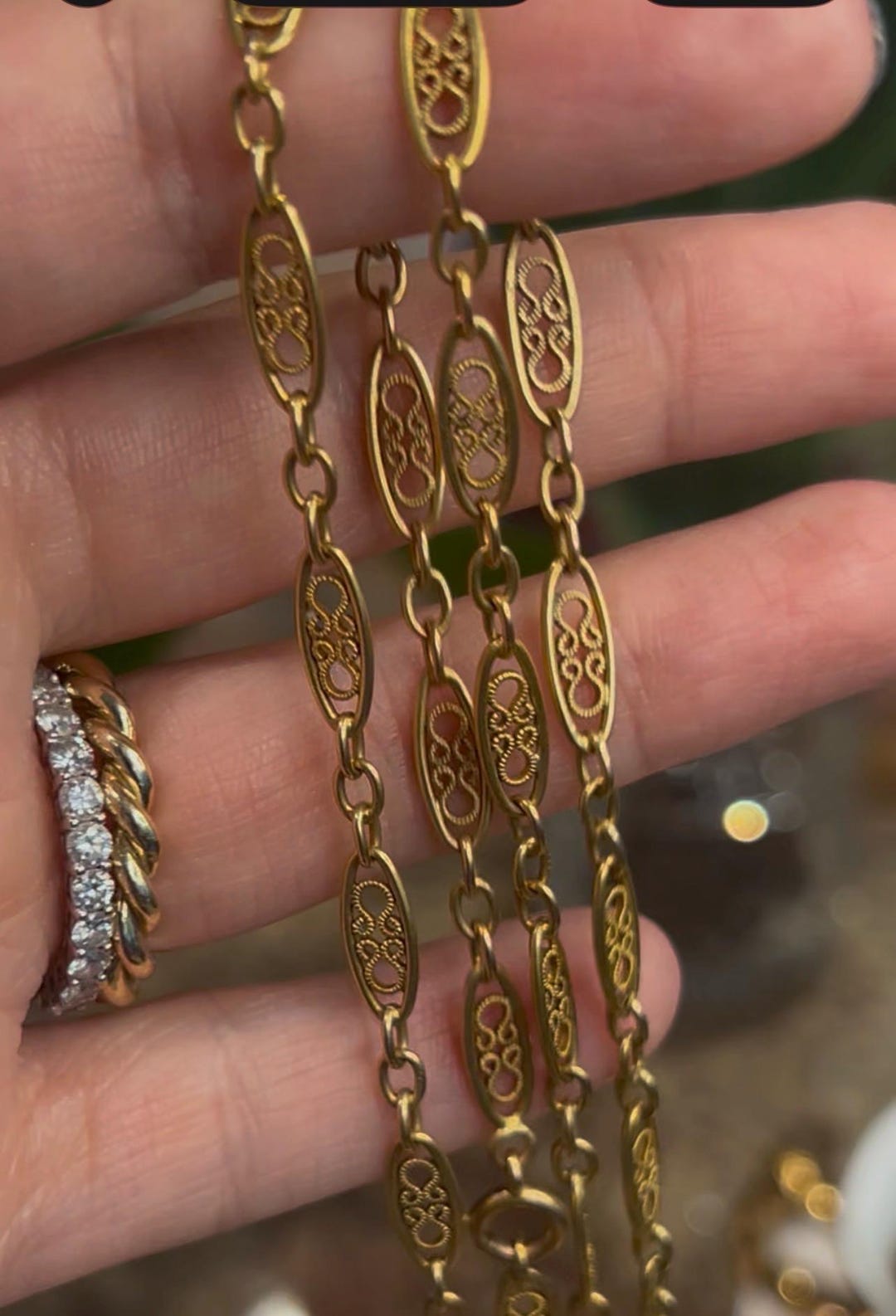 French Antique Filigree Sautoir 18k Chain Necklace - Etsy
