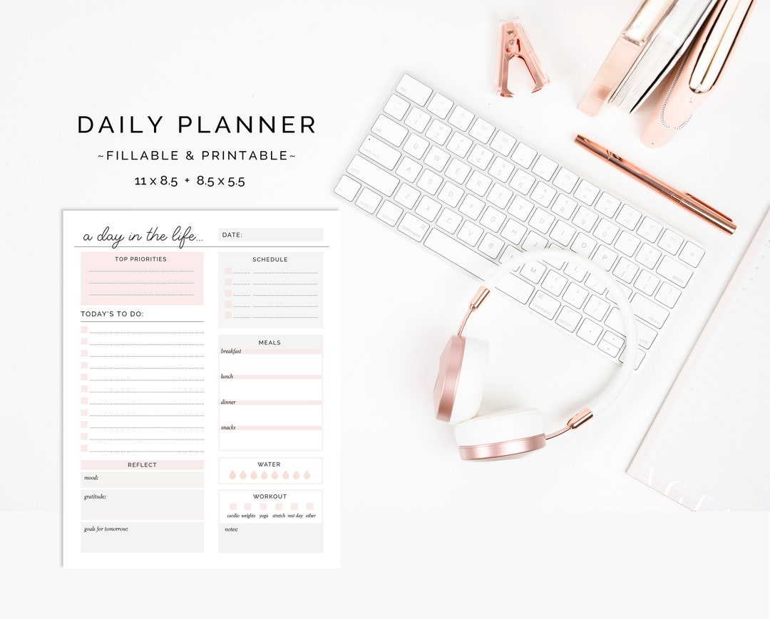 Buy DAILY PLANNER Printable to Do List Printable Meal Planner Fitness ...