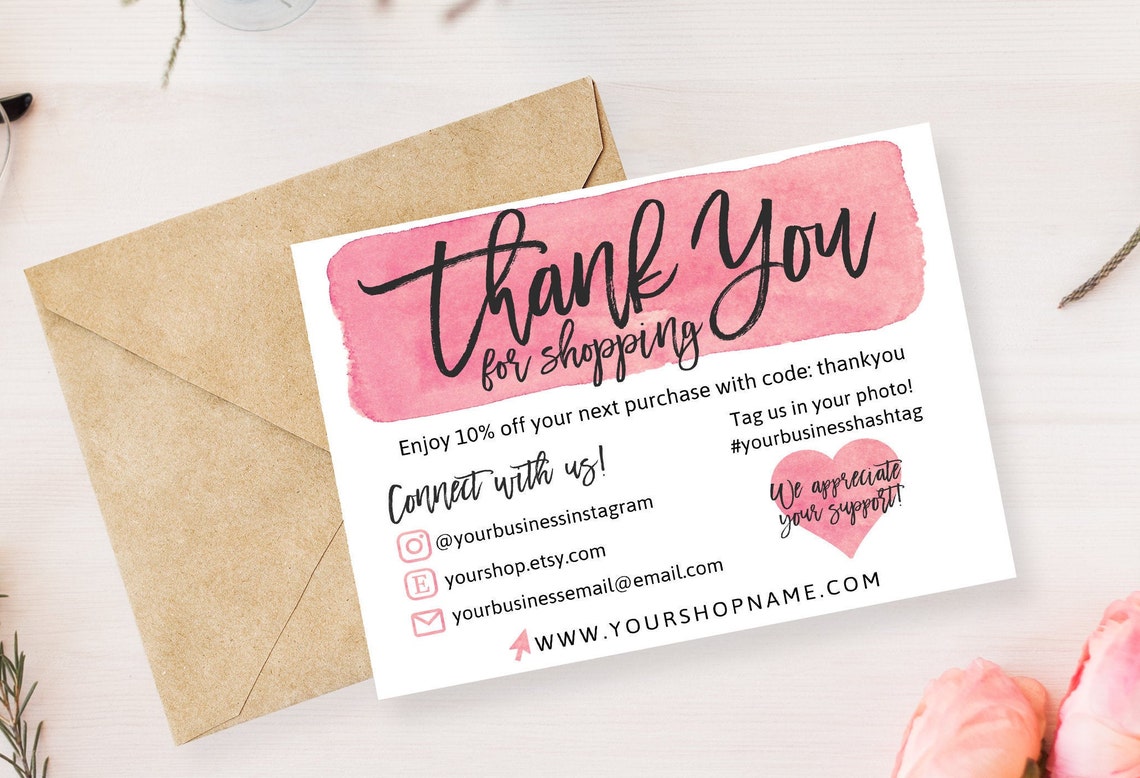 Thank You For Shopping Cards Free Printable at Sara Gardner blog