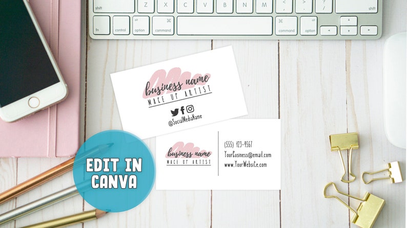 Printable Business Card Template Business Card Design DIY | Etsy