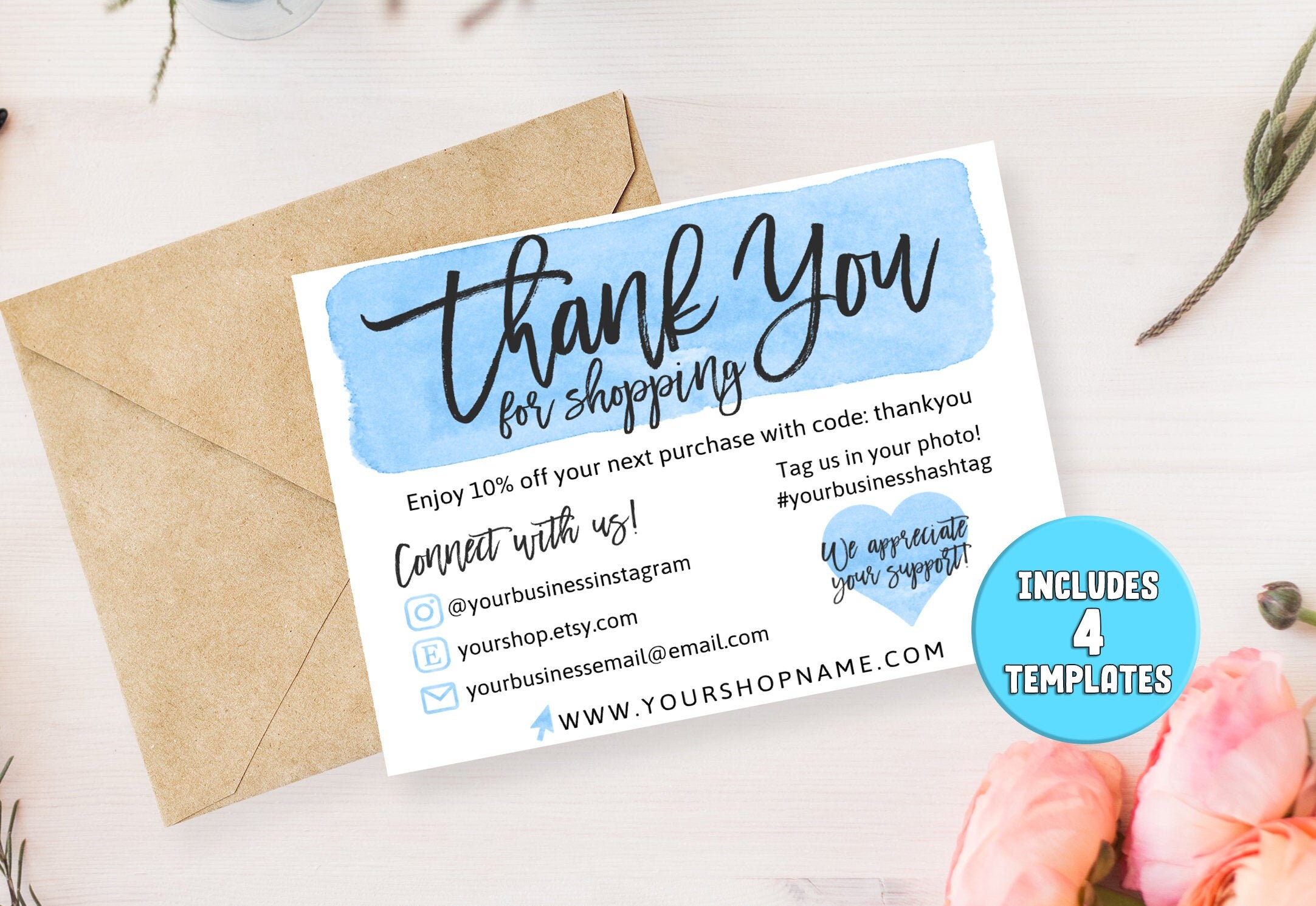 Thank you Business Cards Support Small Business Cards Thankyou Tags Box ...