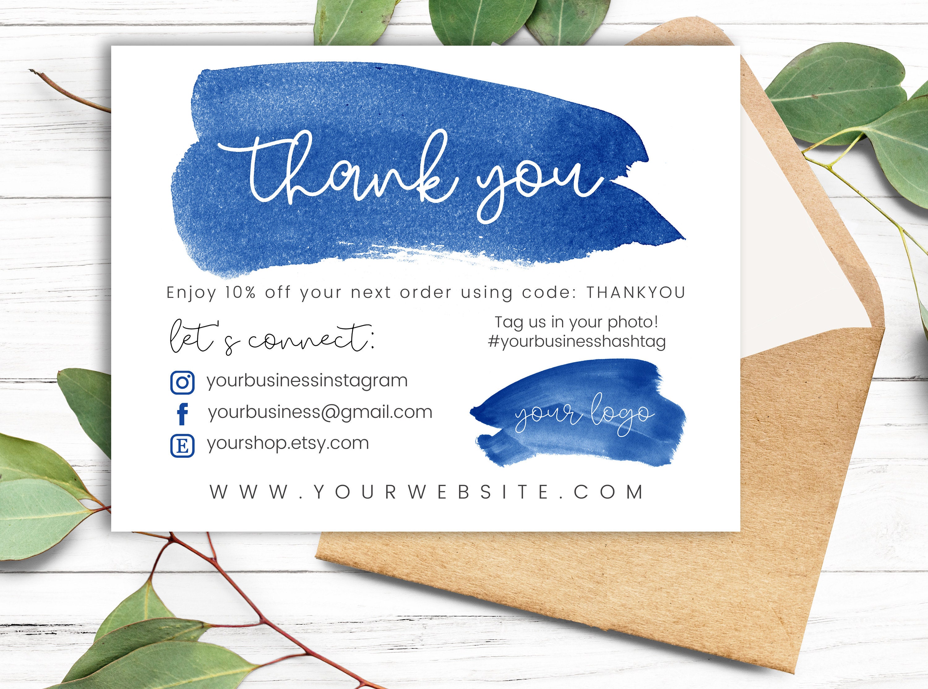 Thank You Cards Etsy Small Business Card Thank you for Shopping Cards ...