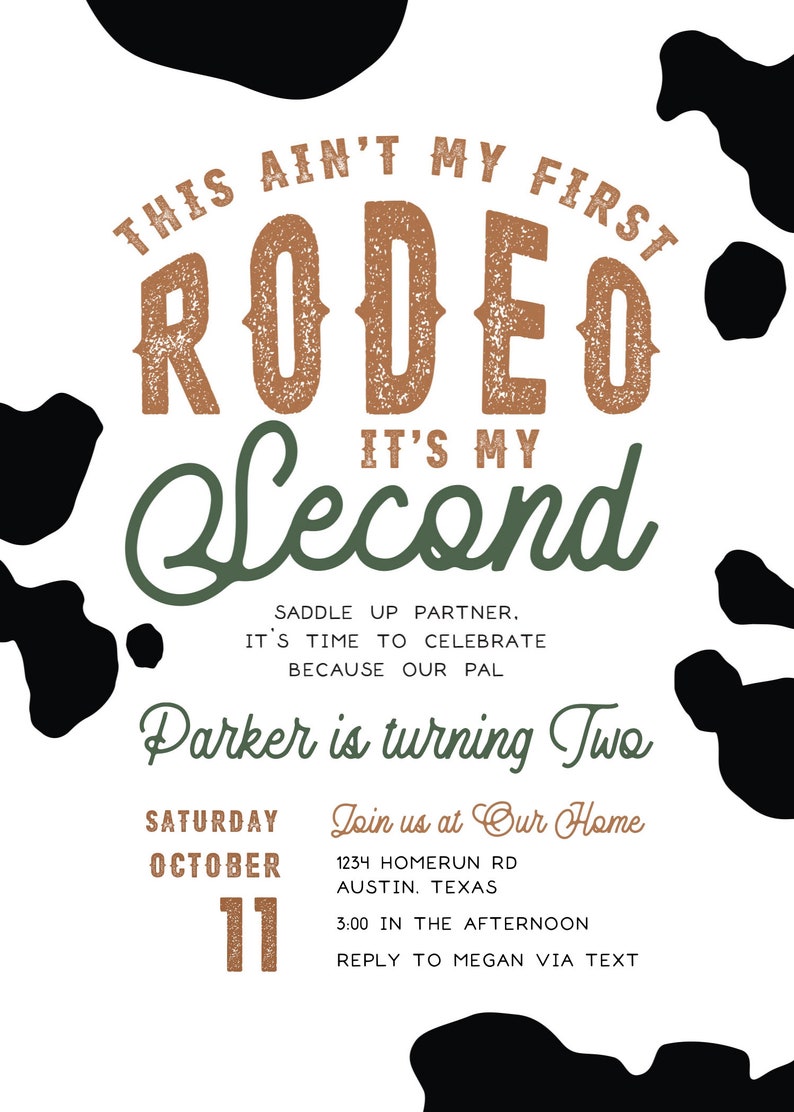 Rodeo Birthday Invitation Ain't My First Rodeo Second - Etsy