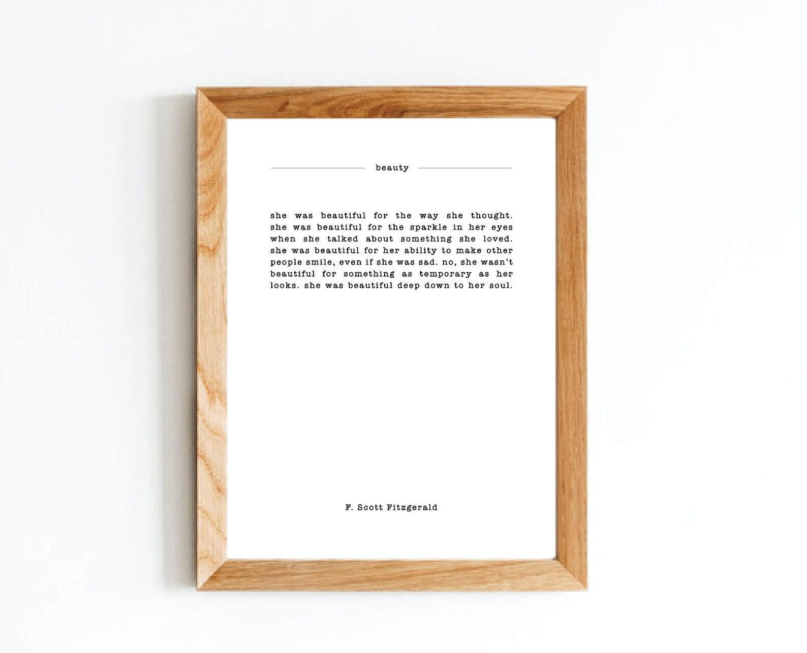 F. Scott Fitzgerald Beauty Quote - Print - Poster - Typography - Quote ...