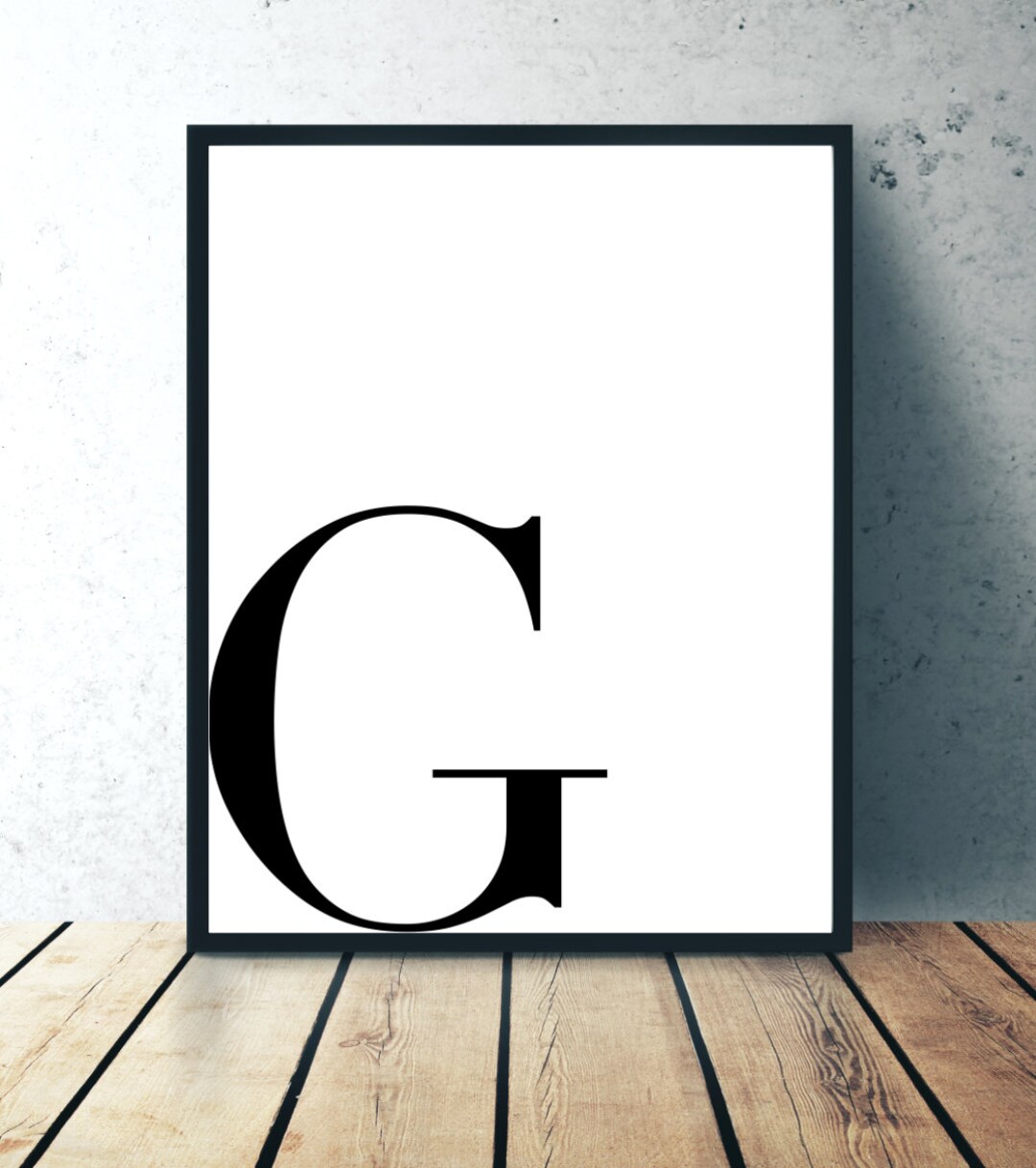 G - Custom Letter Wall Decor, Monogram Print, Minimalist Wall Art Print ...