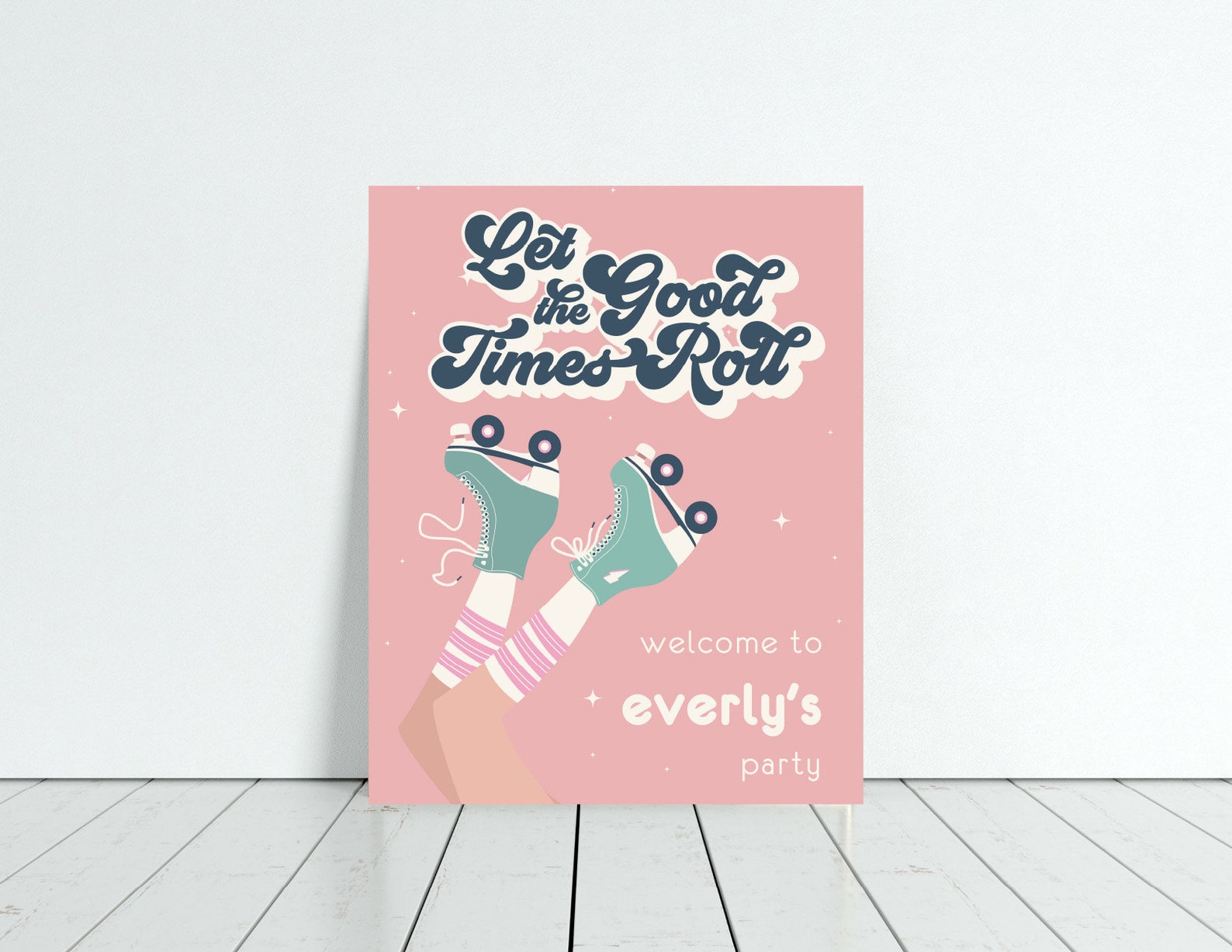 Let the Good Times Roll Birthday Invitation, Vintage Roller Skates ...