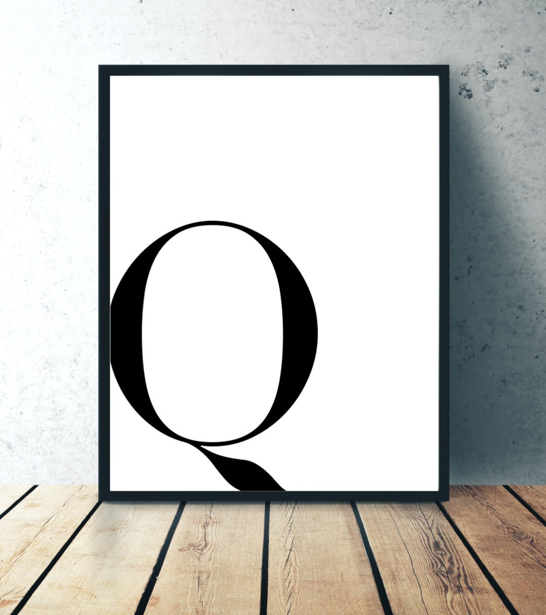Q - Custom Letter Wall Decor, Monogram Print, Minimalist Wall Art Print ...