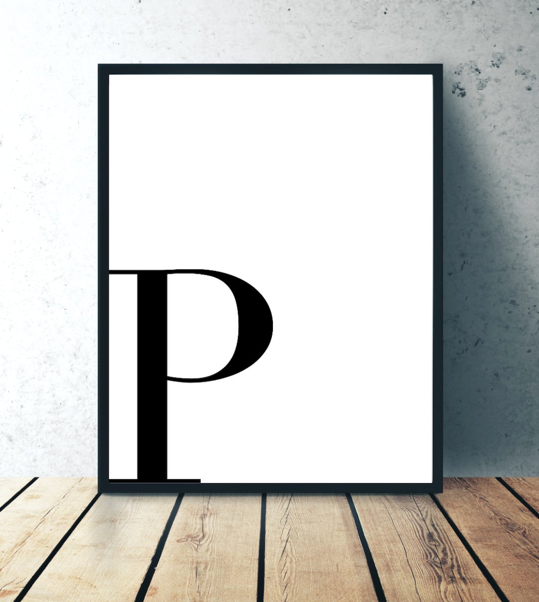 P - Custom Letter Wall Decor, Monogram Print, Minimalist Wall Art Print ...