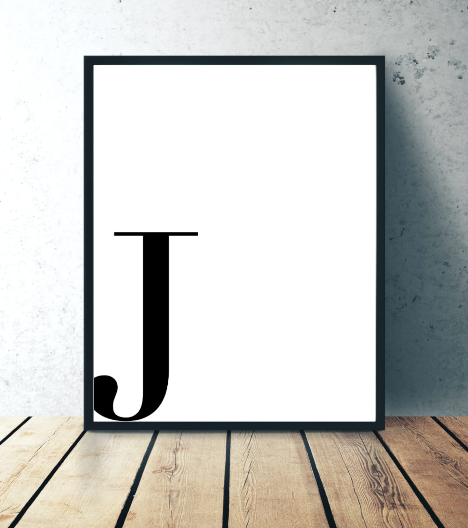 J - Custom Letter Wall Decor, Monogram Print, Minimalist Wall Art Print ...