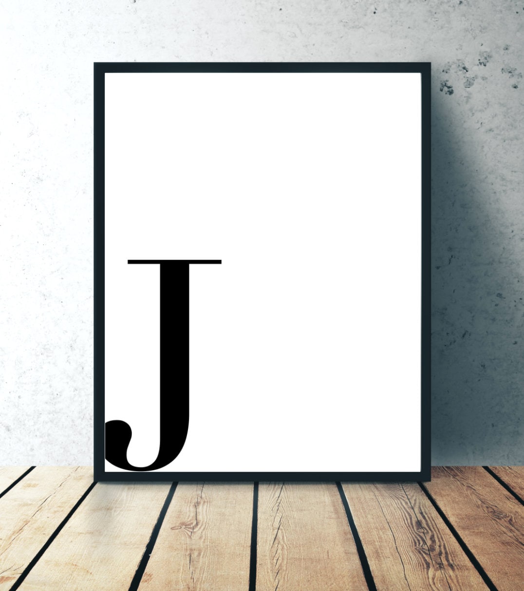 J - Custom Letter Wall Decor, Monogram Print, Minimalist Wall Art Print ...