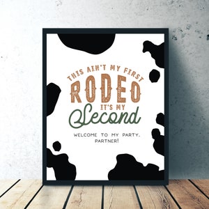 Rodeo Birthday Welcome Poster, Ain't My First Rodeo, Second Birthday ...