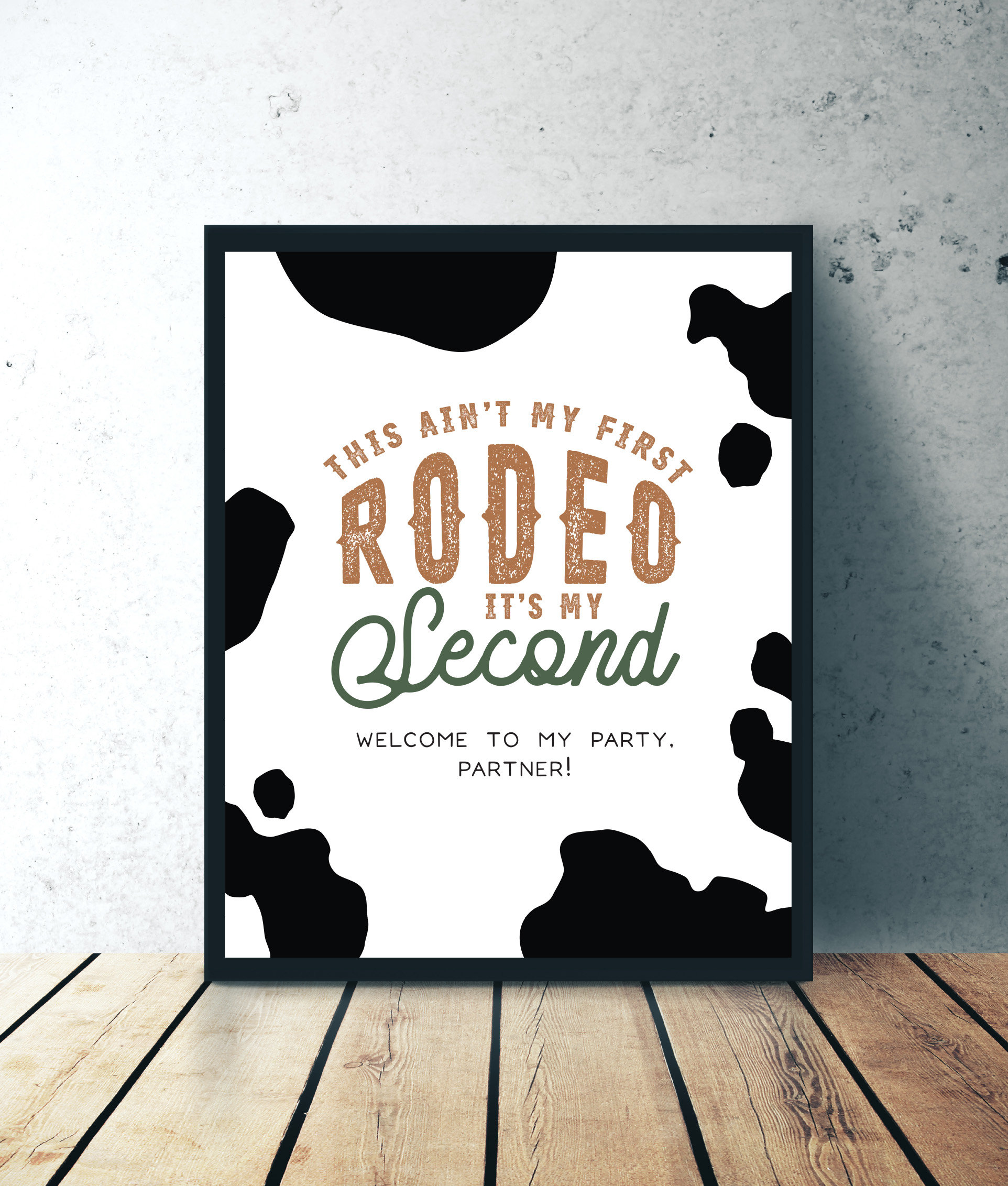 Rodeo Birthday Welcome Poster, Ain't My First Rodeo, Second Birthday ...
