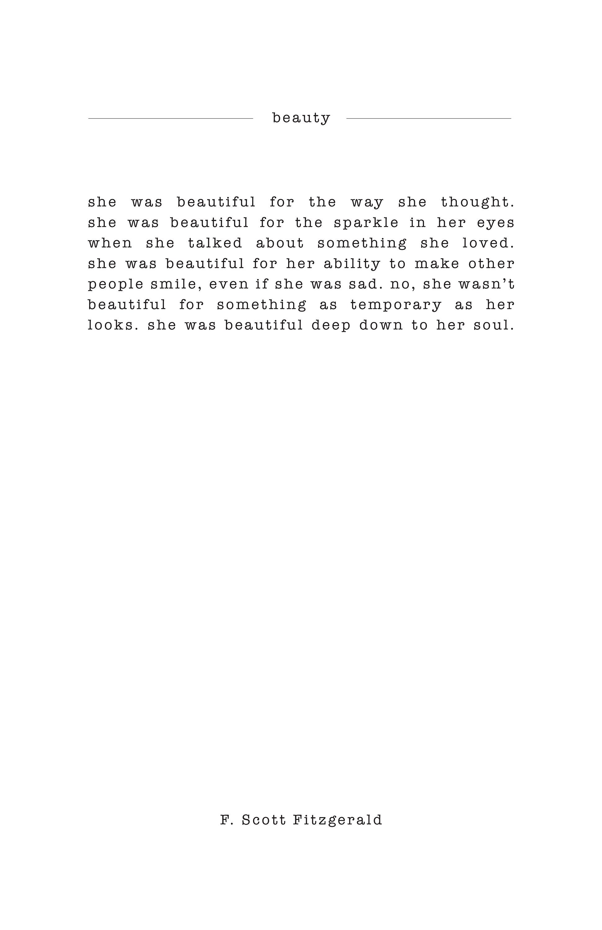 F. Scott Fitzgerald Beauty Quote - Print - Poster - Typography - Quote ...