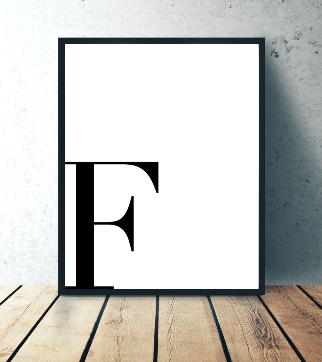 F - Custom Letter Wall Decor, Monogram Print, Minimalist Wall Art Print ...
