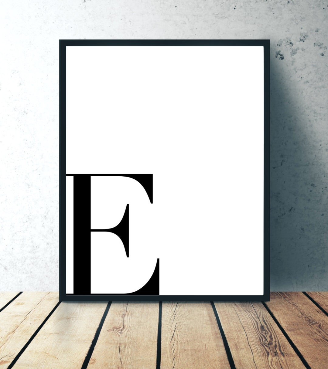 E - Custom Letter Wall Decor, Monogram Print, Minimalist Wall Art Print ...