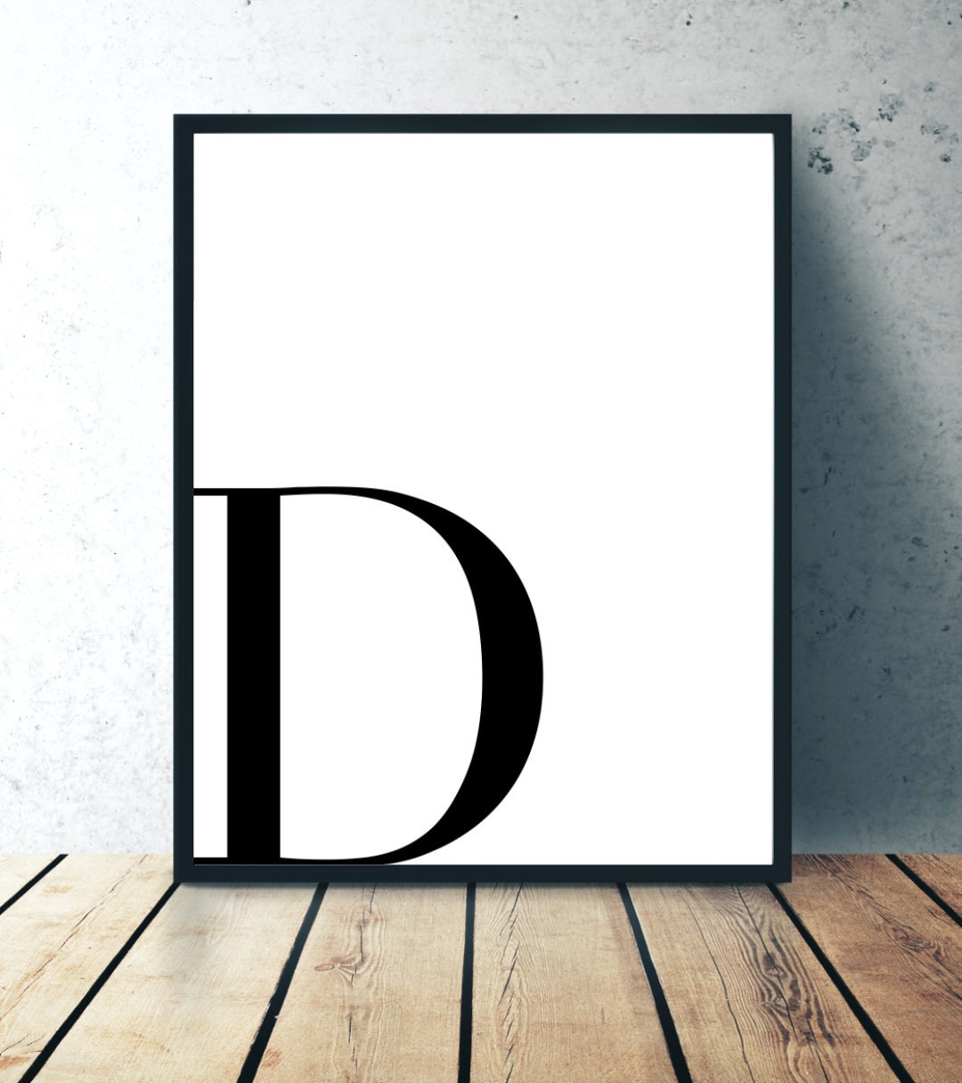 D - Custom Letter Wall Decor, Monogram Print, Minimalist Wall Art Print ...