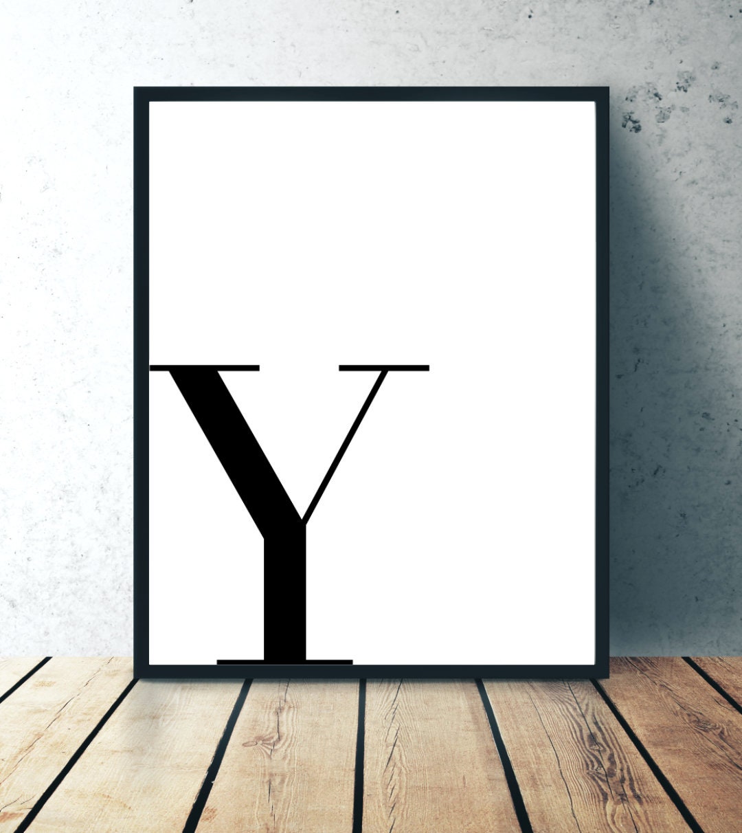 Y - Custom Letter Wall Decor, Monogram Print, Minimalist Wall Art Print ...