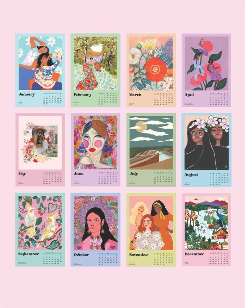 2022 Art Calendar Wall Decor Desk Office Decor Wall Art - Etsy