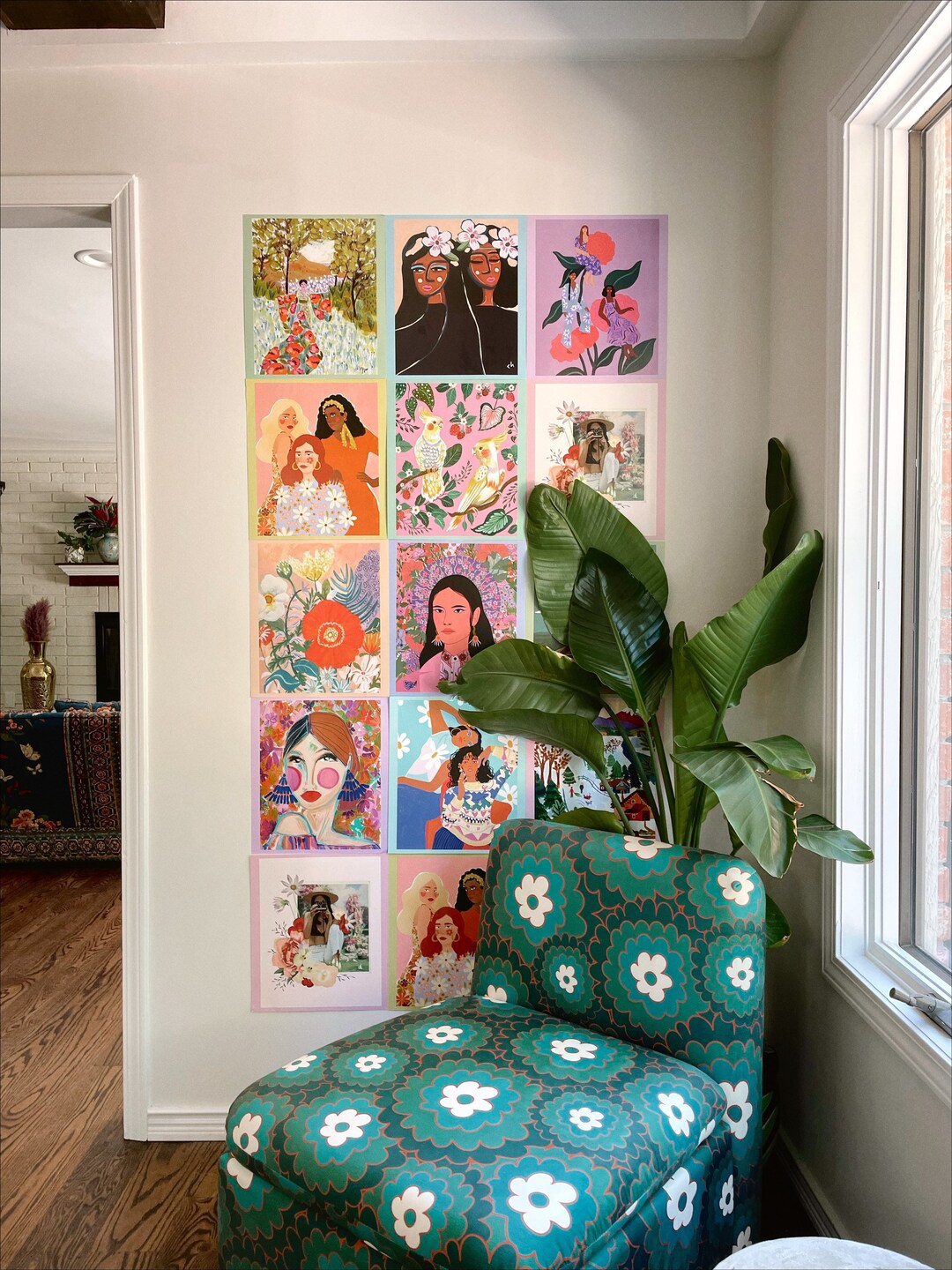 Colorful Floral Collage Kit | 12 Large Art Pieces | Featuring Different ...