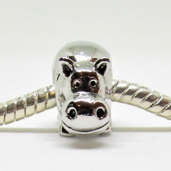 Silver Hippo Charm - Etsy