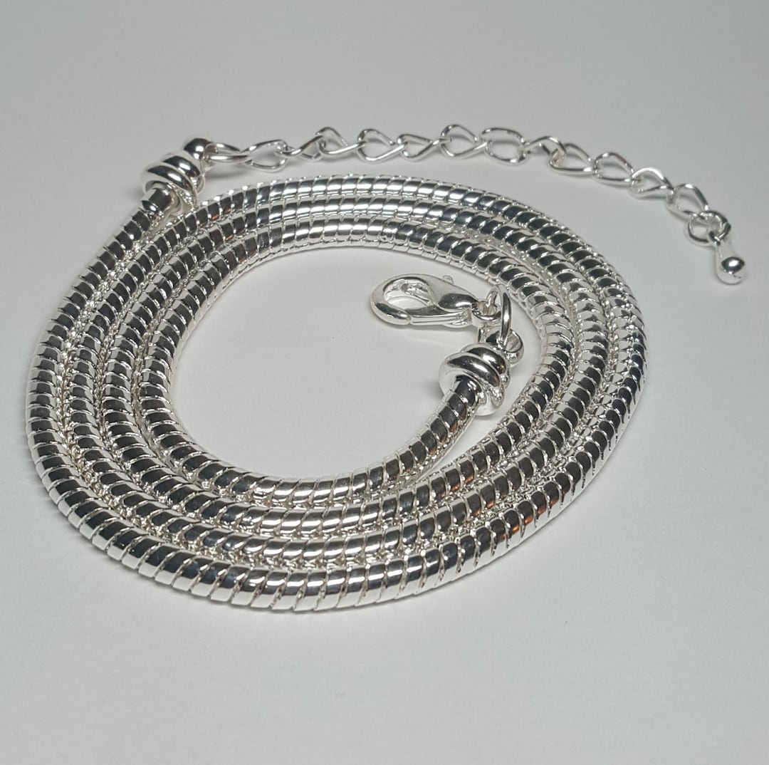 Silver 45cm (18 Inch) or 50cm (20 Inch) European Necklace With Extender ...