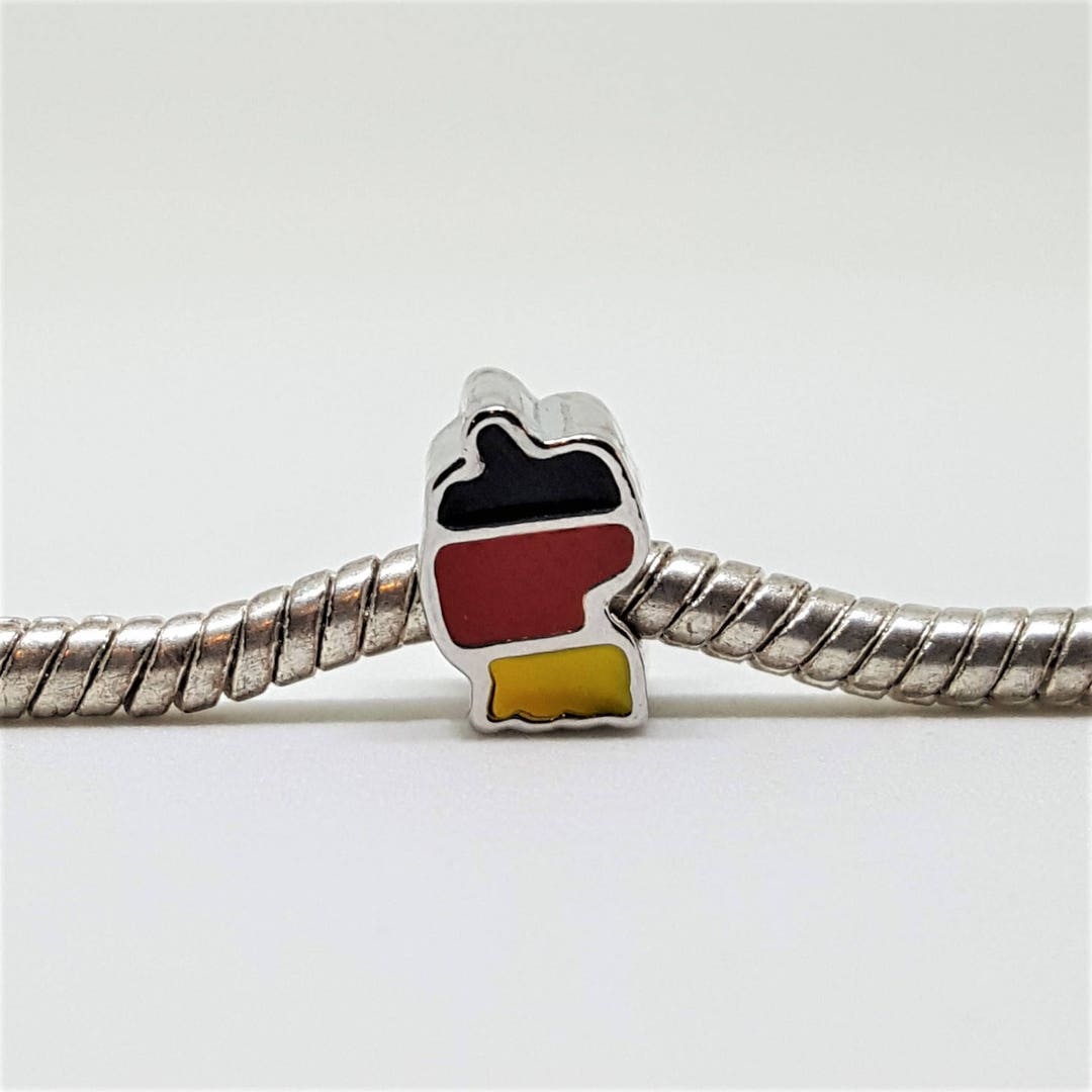 Silver Germany Map / German Flag Charm for European Bracelets - Etsy