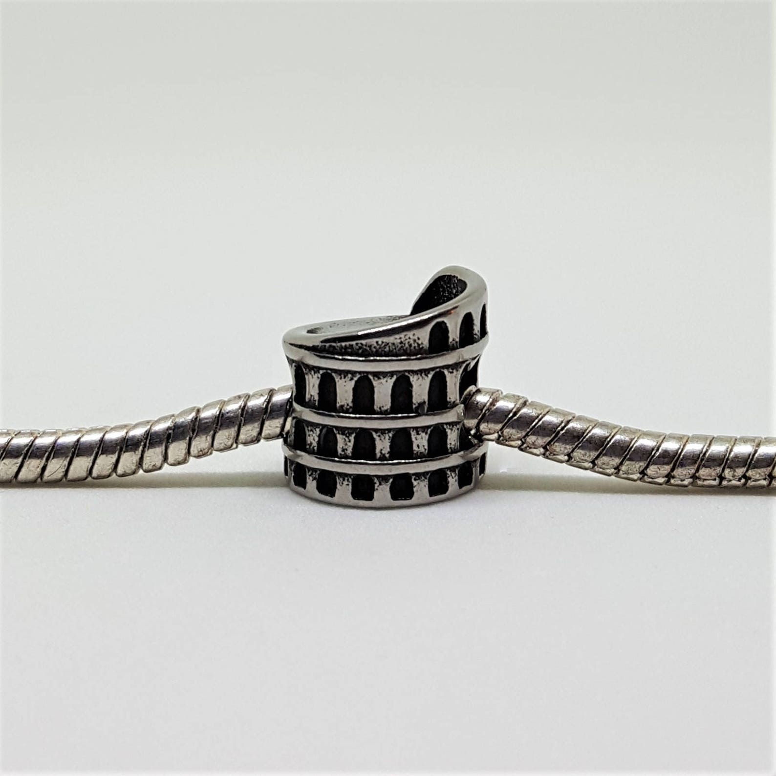 Silver Roman Colosseum Charm for European Bracelets - Etsy