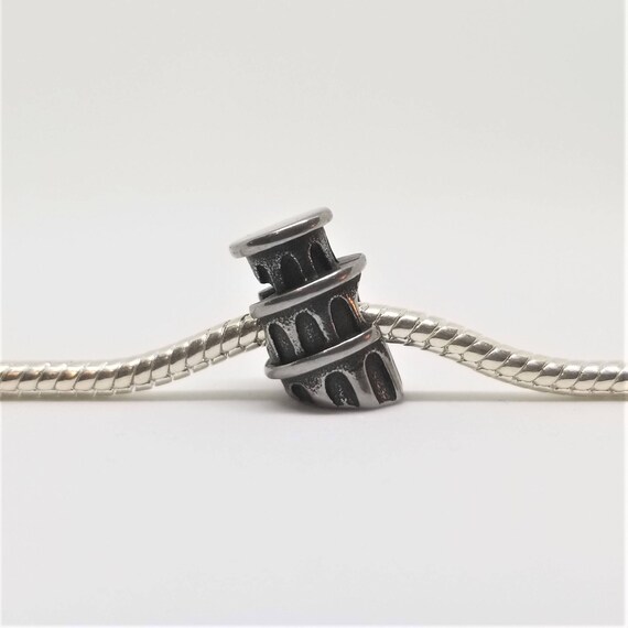 Silver Leaning Tower of Pisa Charm for European Bracelets | Etsy