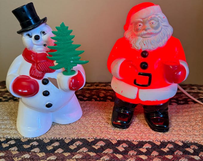 Vintage Royalite Jolly Snowman Light W/tree! 1940s Hard Plastic ...