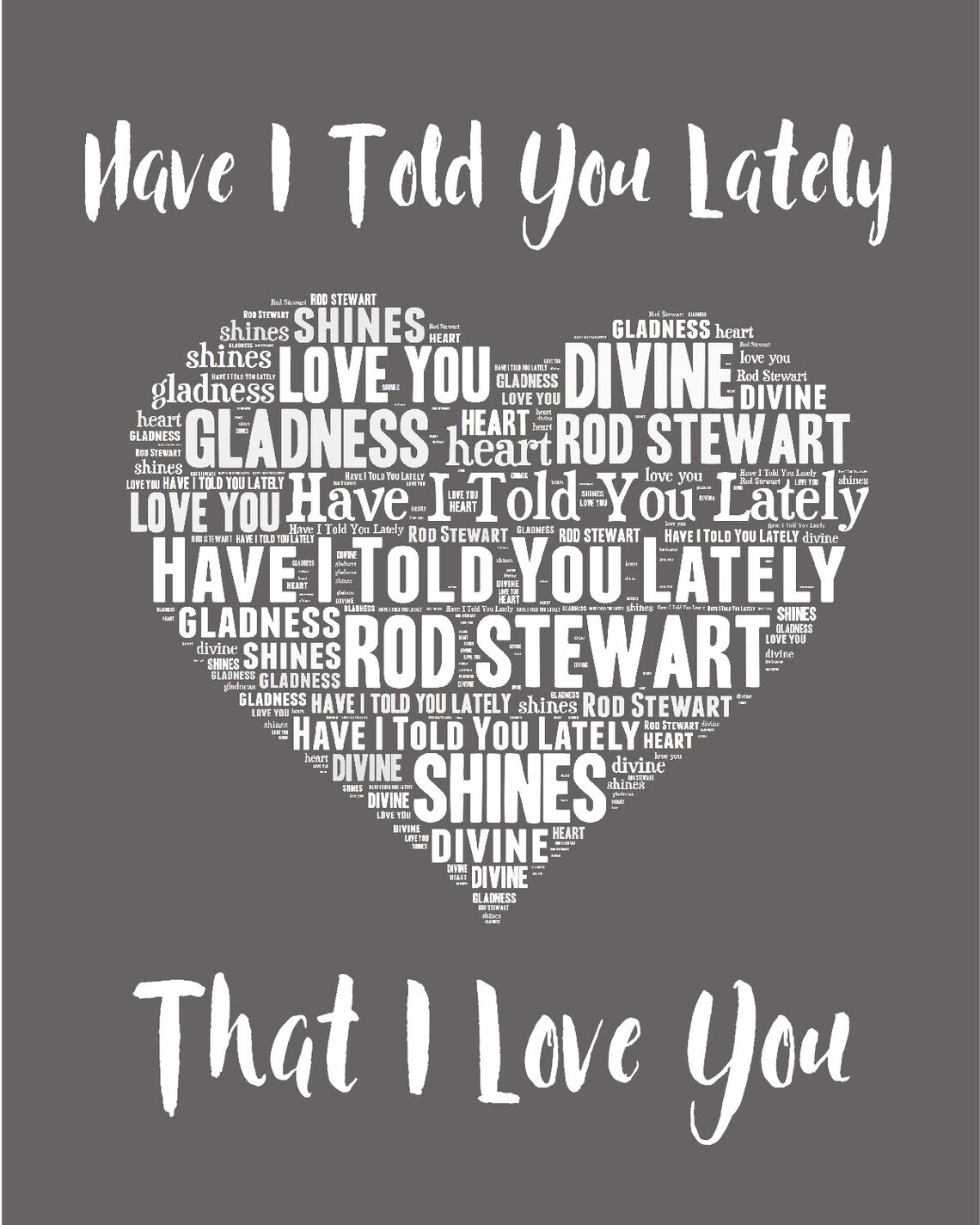 Rod Stewart Have I Told You Lately Music Love Song Print Gift. - Etsy UK