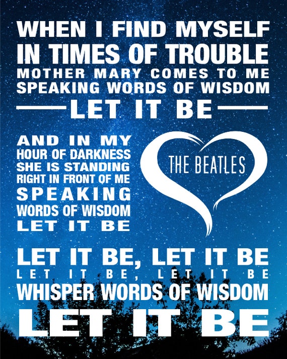 Beatles Lyrics Let It Be