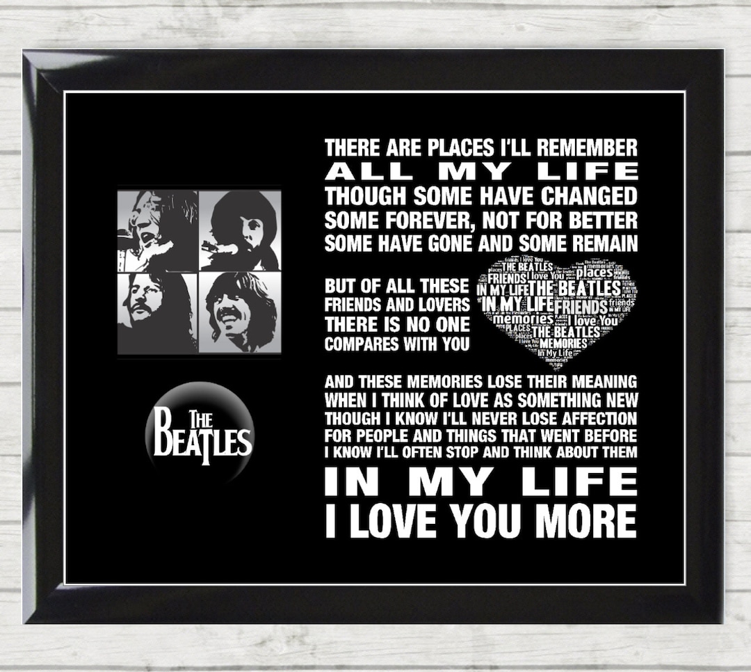The Beatles Song Music Lyrics in My Life Poster Print. John Lennon ...