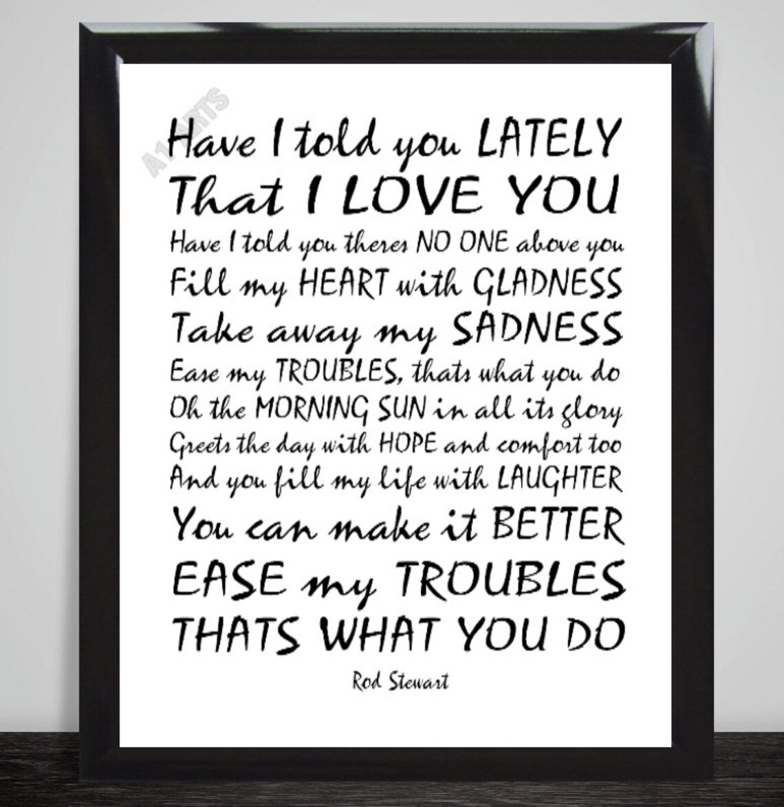 Rod Stewart Have I Told You Lately Music Song Lyrics. Textured - Etsy UK