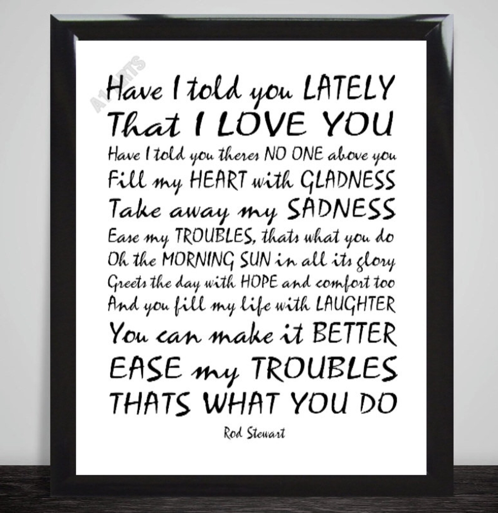 Rod Stewart Have I Told You Lately Music Song Lyrics. Textured - Etsy