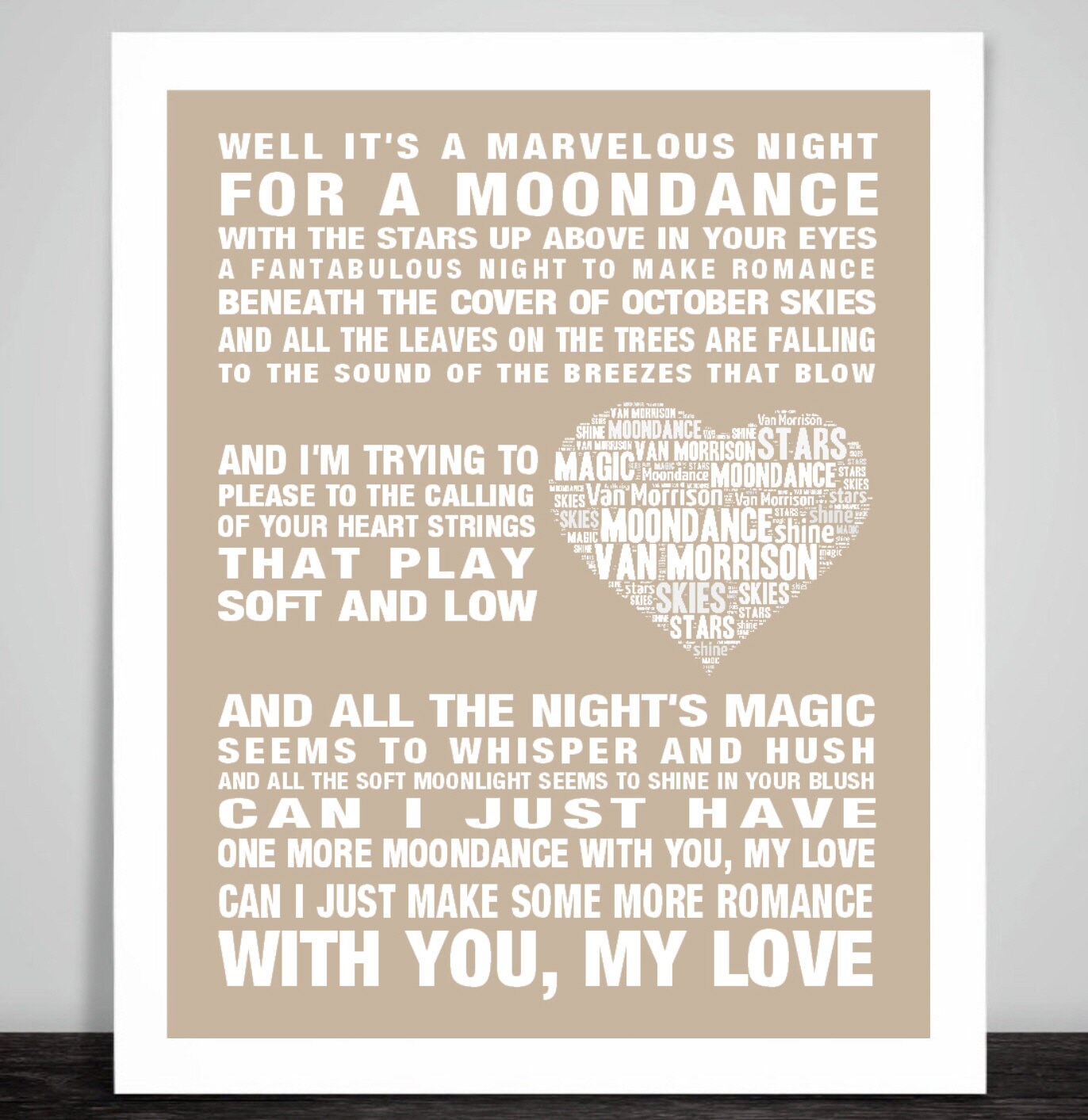 VAN MORRISON Moondance Music Love Song Lyrics Wall Art - Etsy