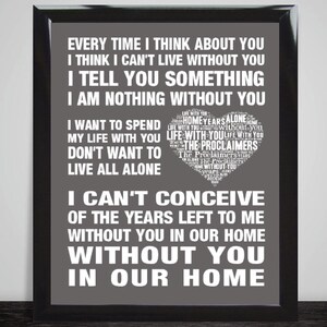THE PROCLAIMERS Life With You Music Love Song Lyrics Wall Art Print ...