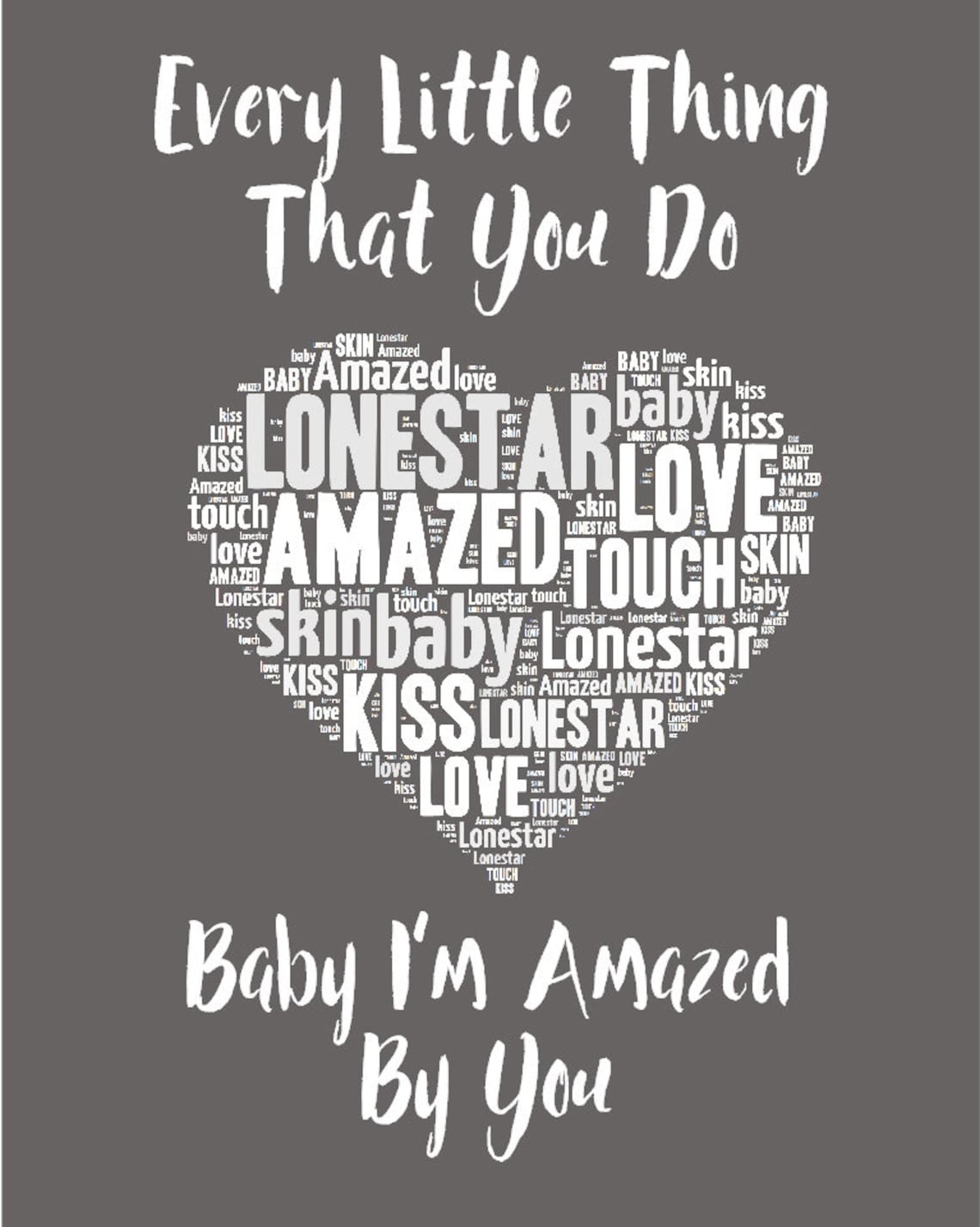 LONESTAR AMAZED Music Love Song Lyrics Heart Art Print/poster - Etsy UK